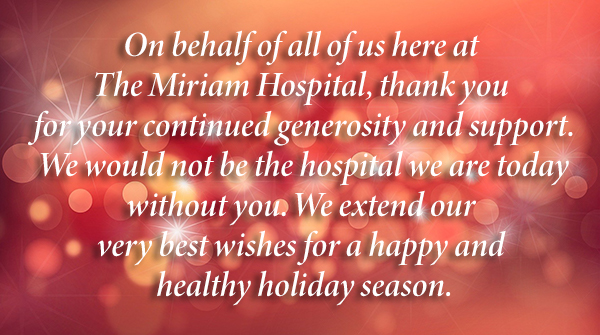 The Miriam Hospital e-Newsletter Miriam Moments Winter 2020